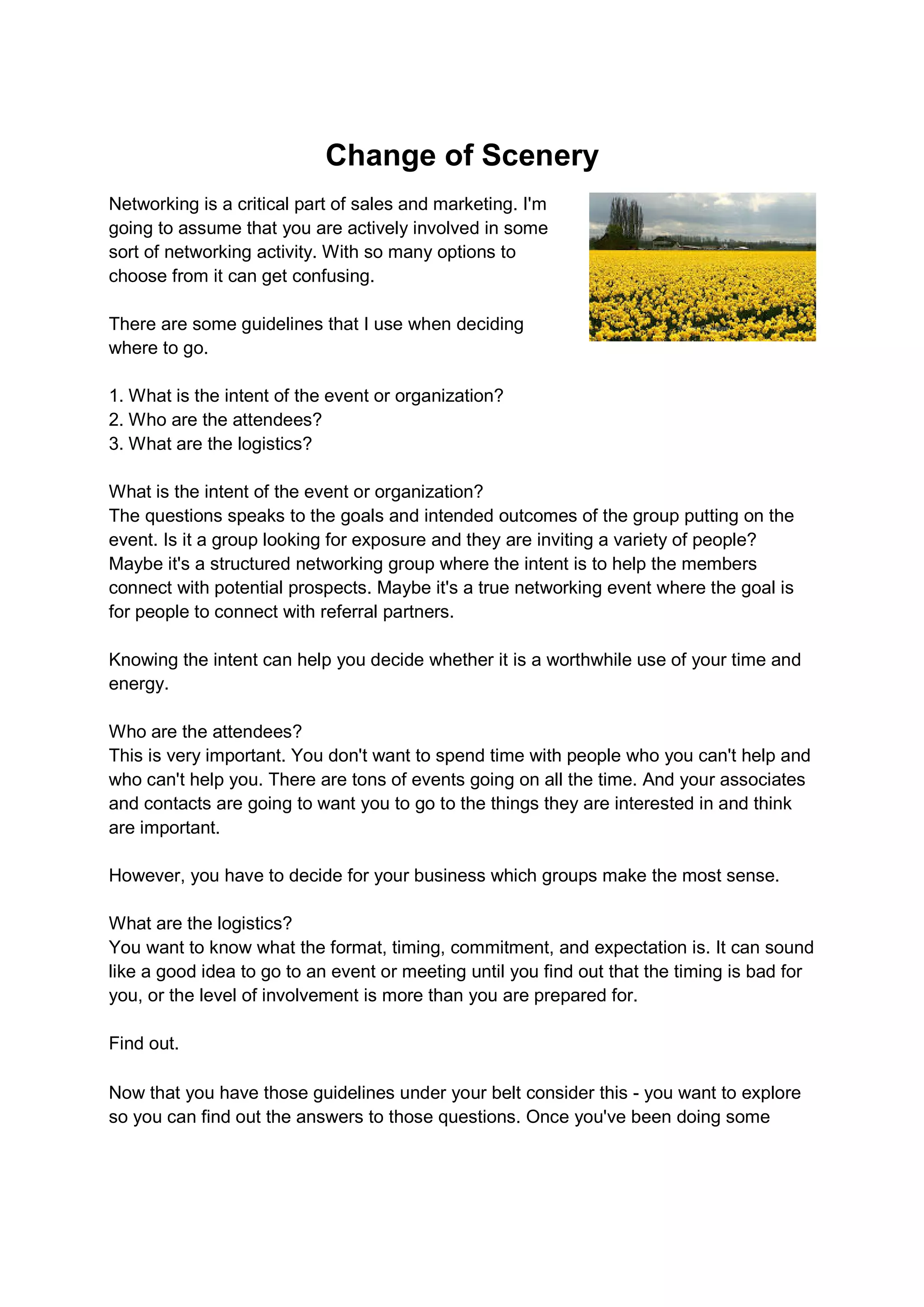 Change of scenery | PDF