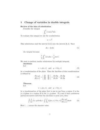 Change of variables in double integrals | PDF