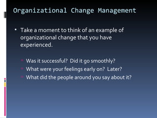 Change organisation presentation | PPT