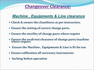 Changeover Clearance | PPT