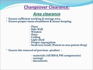 Changeover Clearance | PPT