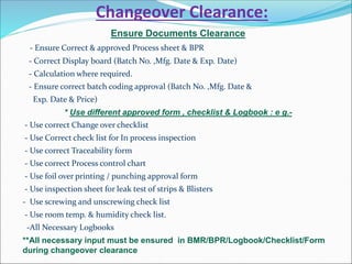Changeover Clearance | PPT