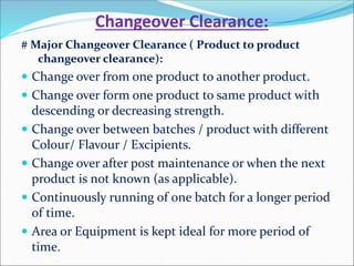 Changeover Clearance | PPT