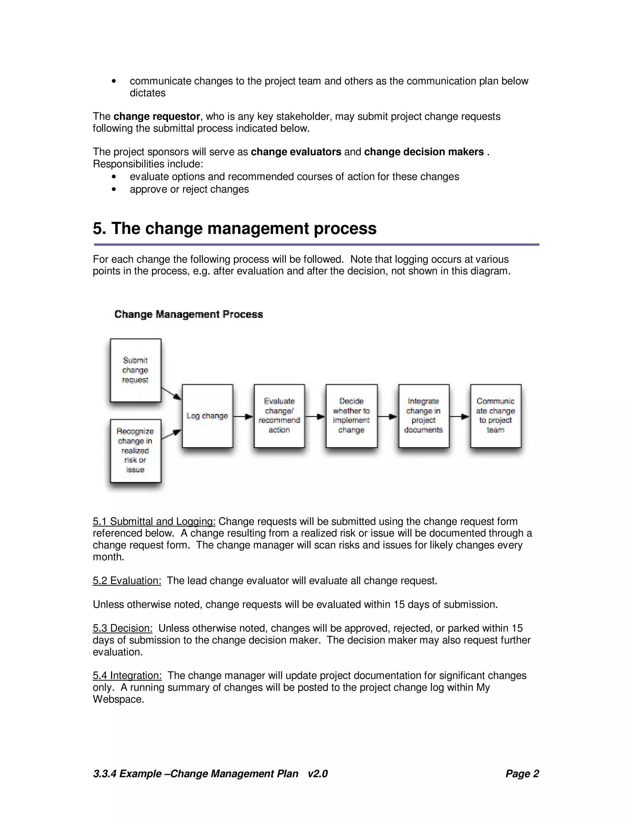 Change Plan Template and Example | PDF