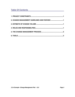 Change Plan Template and Example | PDF