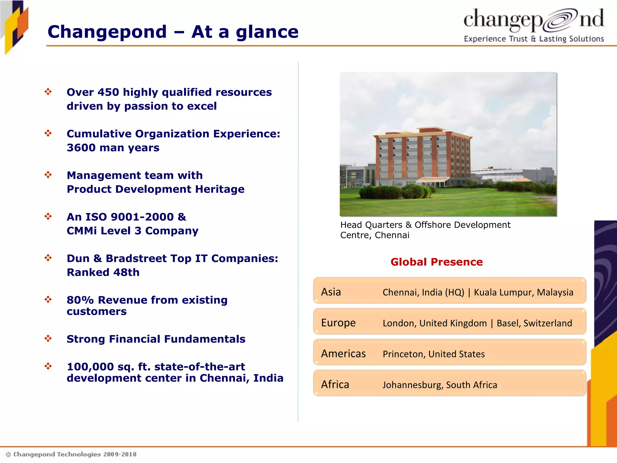 Changepond corporate presentation | PPT | Business | Business and Finance