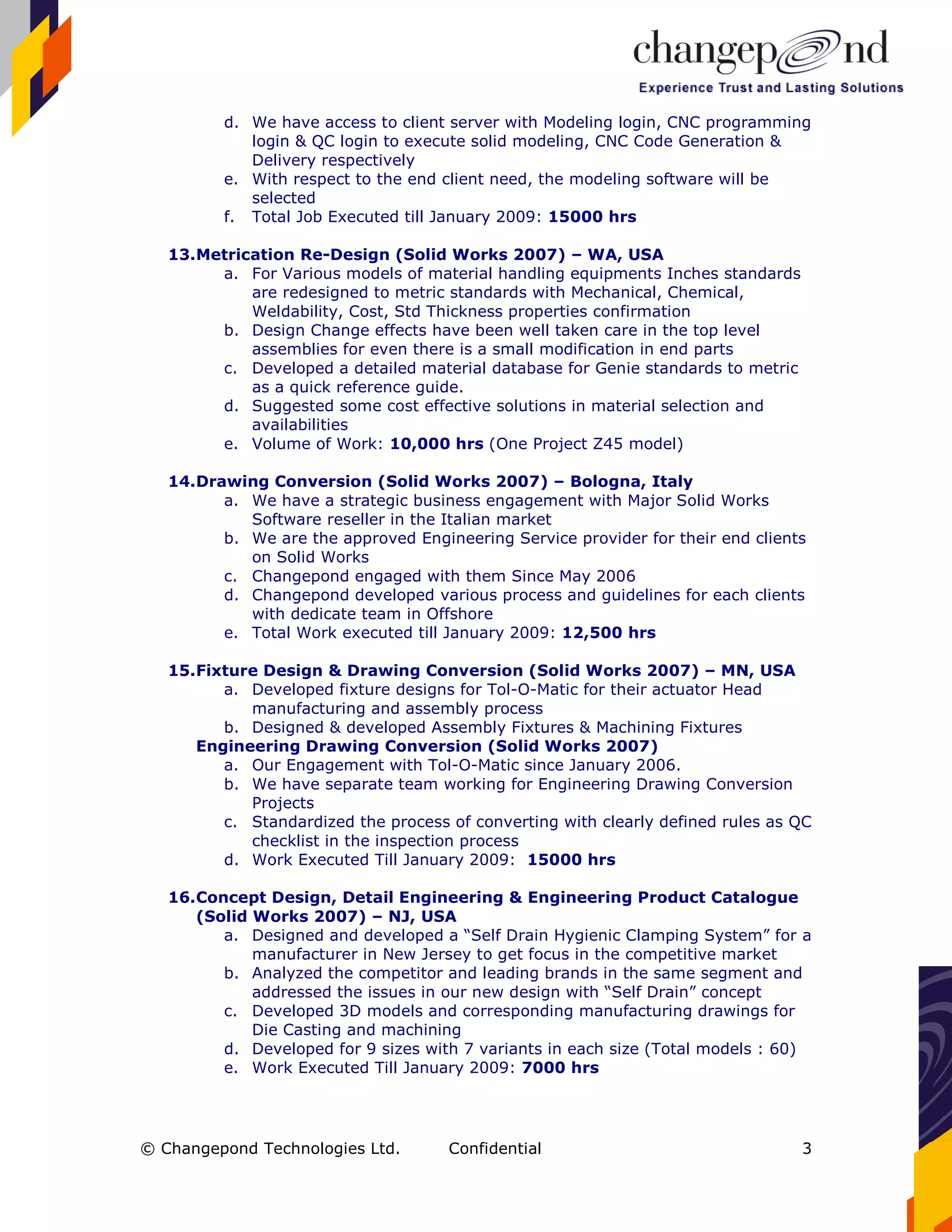 Changepond Engineering Services Experiences | PDF | Computing | Technology & Computing