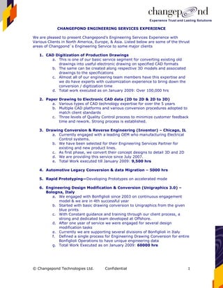 Changepond Engineering Services Experiences | PDF | Computing ...