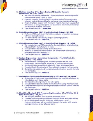 Changepond Engineering Services Experiences | PDF | Computing | Technology & Computing