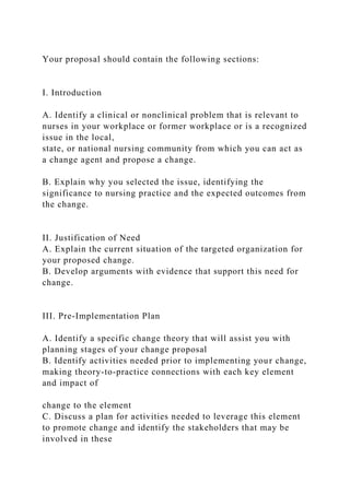 CHANGE PROPOSAL OUTLINE2Change Proposal OutlineTime and Re.docx