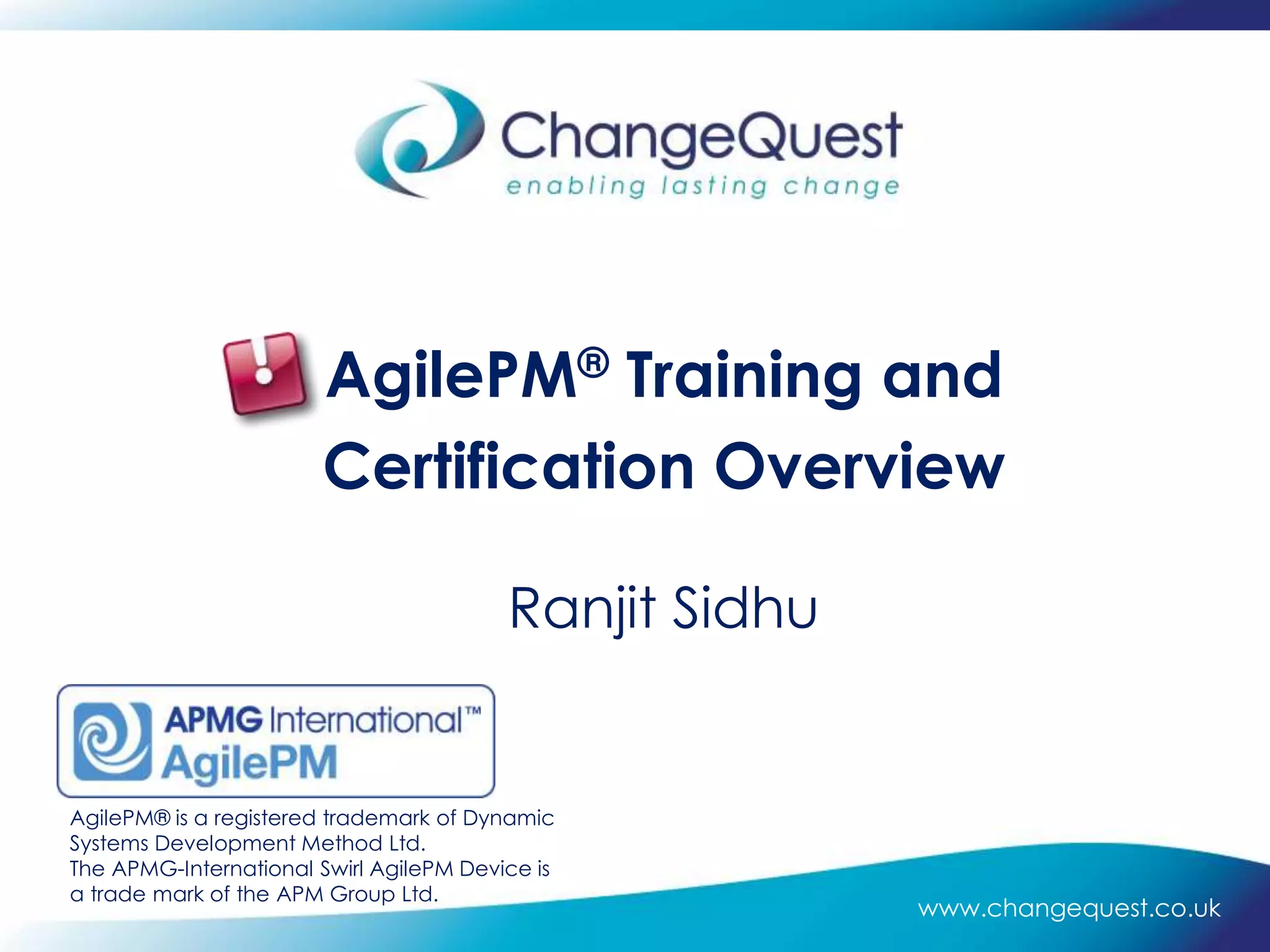 Agile Project Management Certification Overview | PPTX