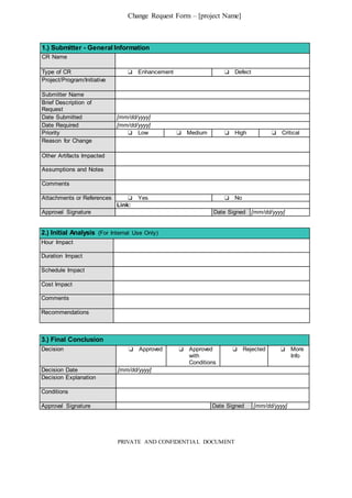 Software Change request form | DOCX