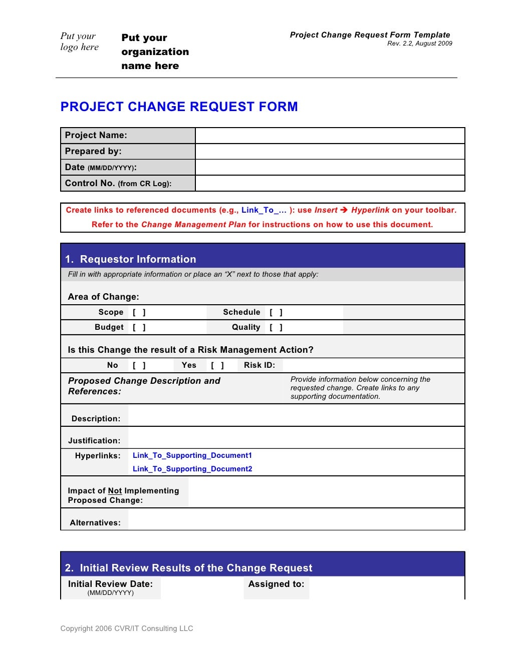Change request form_template