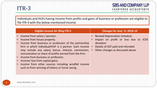 Changes in ITR forms | PDF