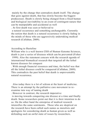 Changes in Attitudes Towards Dying, Death, and Bereavement 1.docx