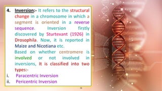 STRUCTURAL CHANGES IN CHROMOSOME: Changes in Chromosomes Structure | PPTX