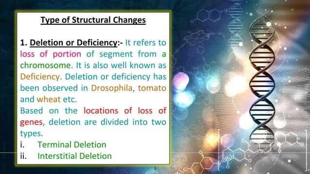 STRUCTURAL CHANGES IN CHROMOSOME: Changes in Chromosomes Structure ...