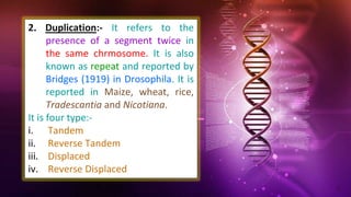 STRUCTURAL CHANGES IN CHROMOSOME: Changes in Chromosomes Structure | PPTX