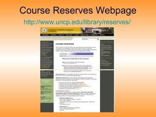 Changes in course reserves | PPT