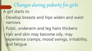 Changes in different health dimensions during adolescence | PPTX