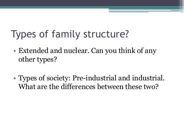 Changes in family structure1