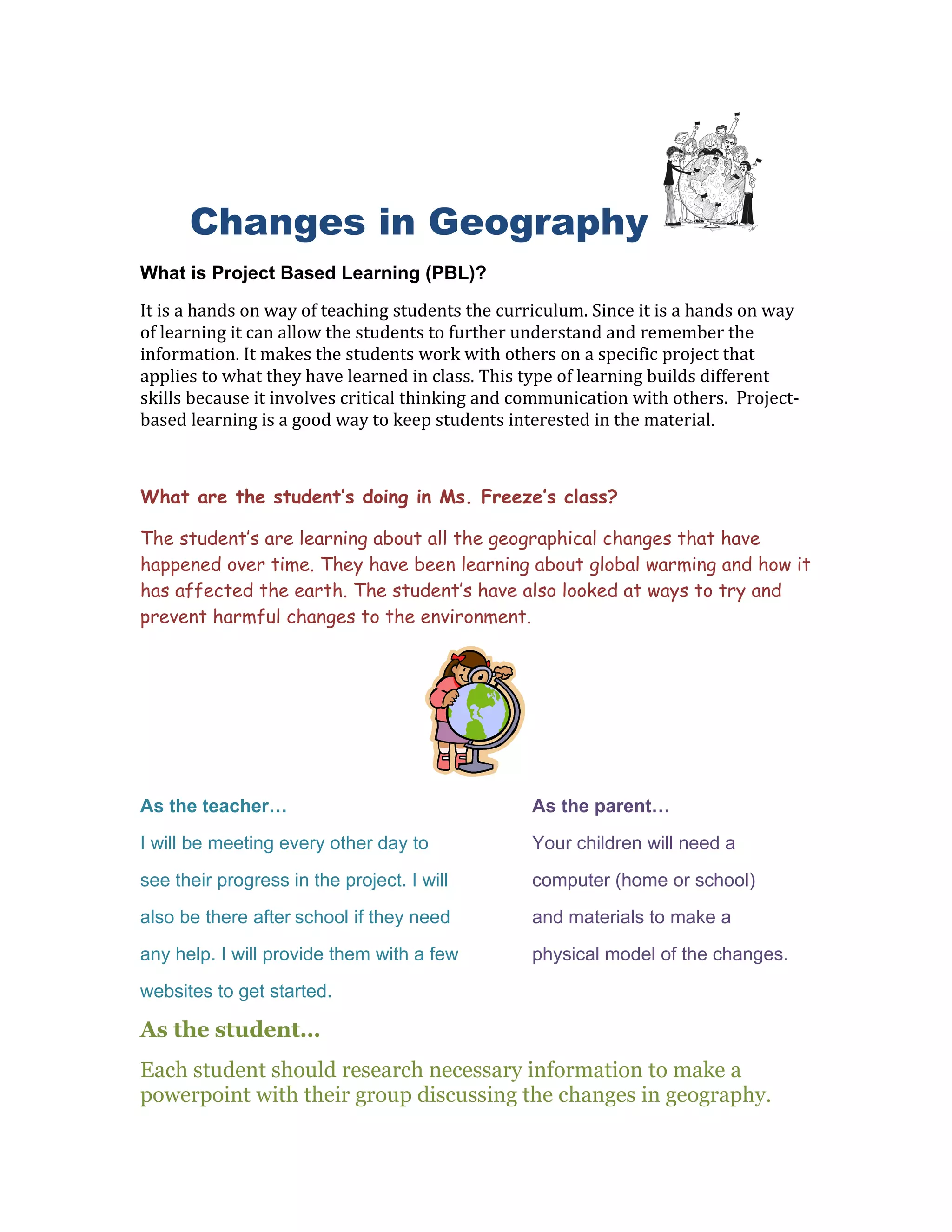 Changes in geography | DOC
