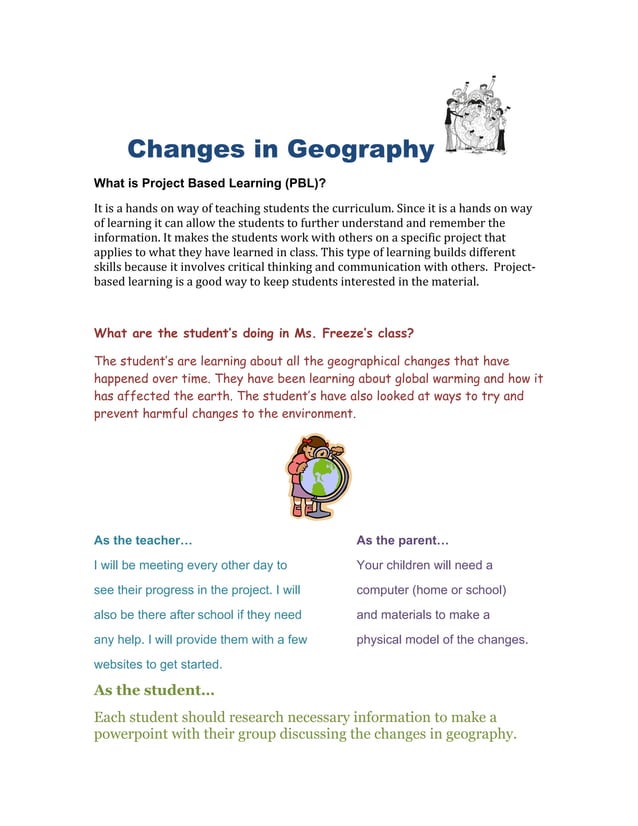 Changes in geography | DOC | Geography | Science
