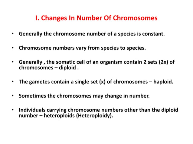 Changes In Number And Structure Of Chromosomes SMG | PPTX | Biological ...