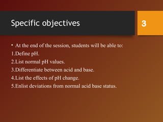 Changes in pH of body | PPT