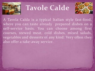 Changes in restaurants and eating habits of Italy | PPTX