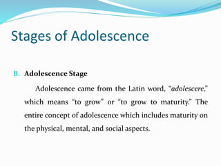 Changes in the Health Dimensions During Adolescence | PPTX