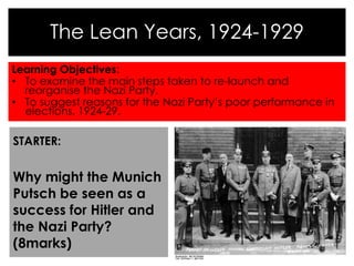 Changes in the Nazi Party - 1924 to 1929 | PPTX