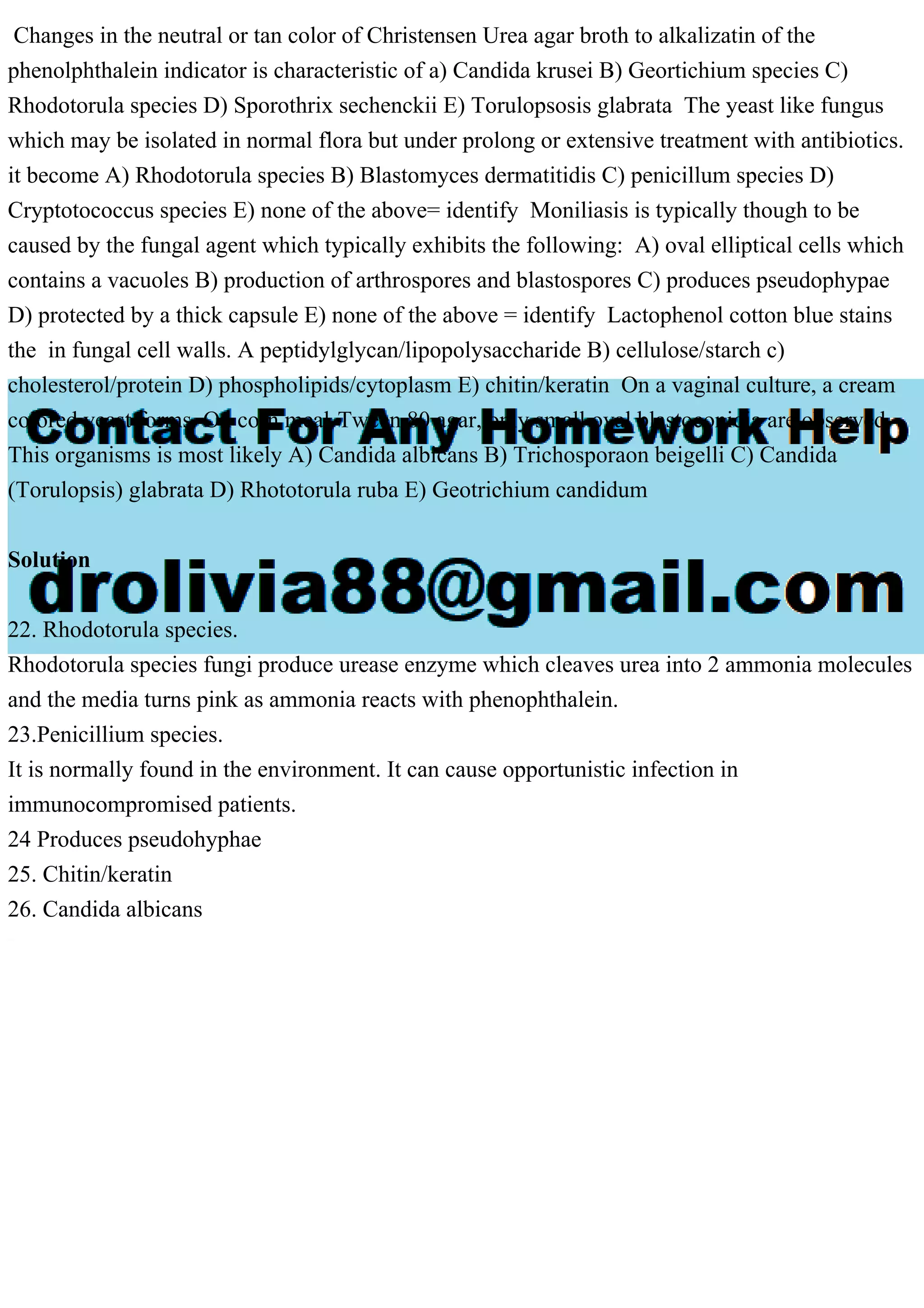 Changes in the neutral or tan color of Christensen Urea agar broth to.pdf