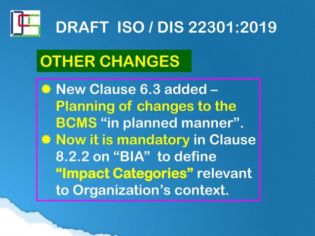 Future ISO 22301 - BCM Requirements | PPT
