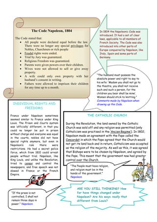 Changes napoleon did | PDF