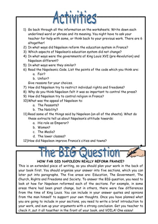 Changes napoleon did | PDF