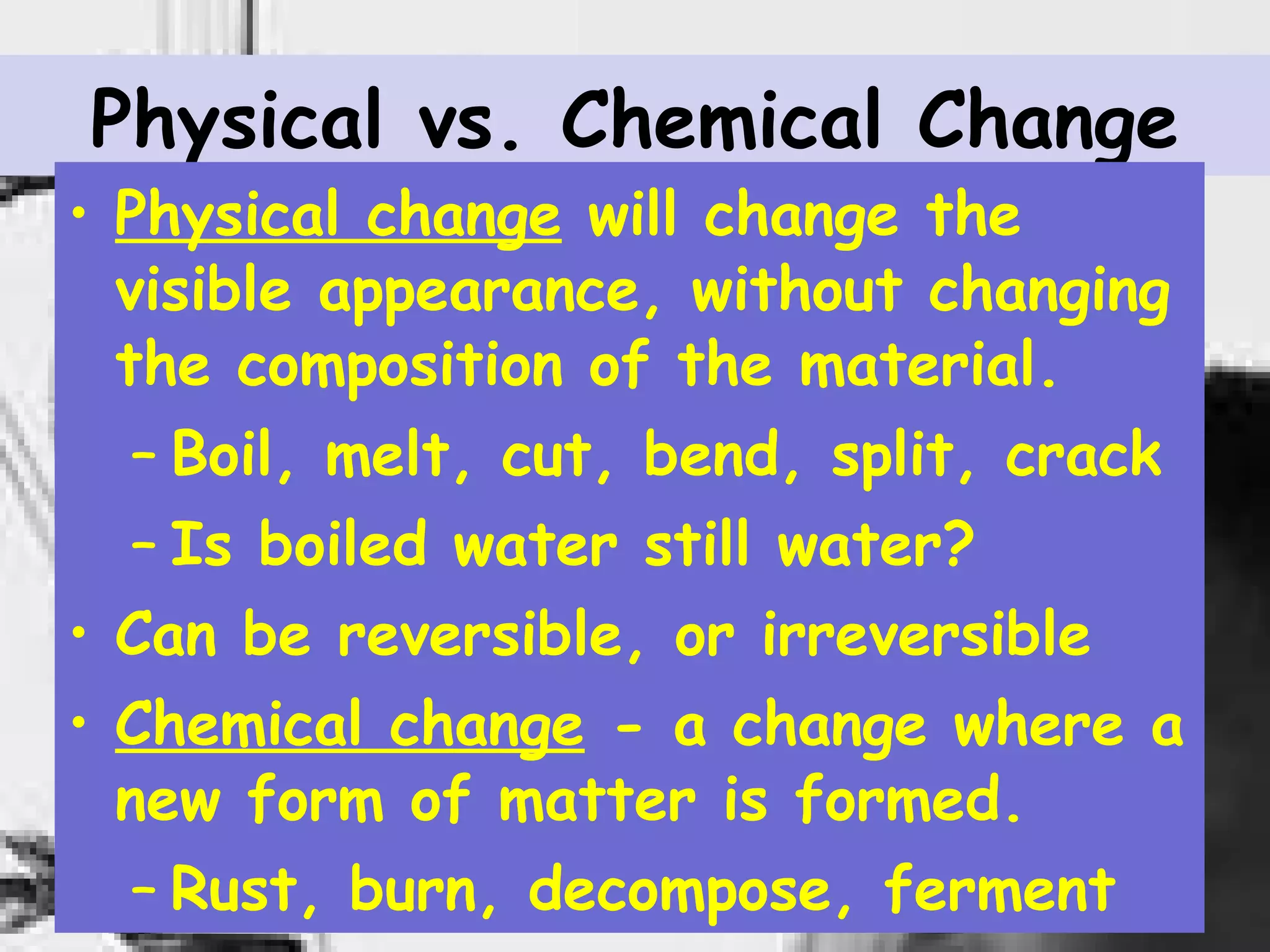 Changes of matter | PPT