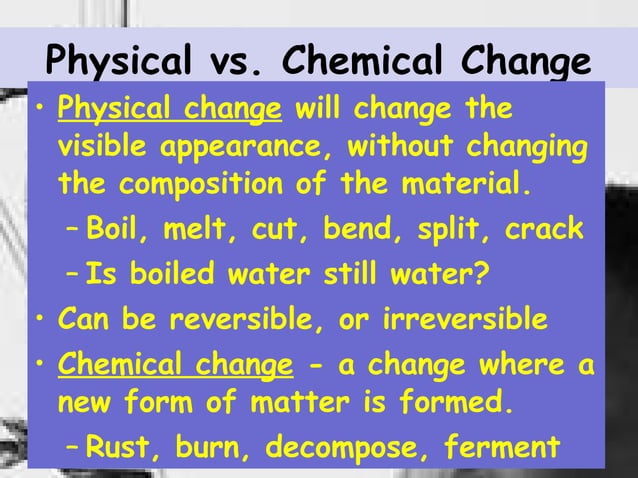 Changes of matter | PPT | Chemistry | Science