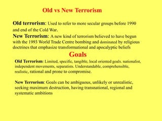 Changes on the terrorism scenario;old and new actors of terrorism | PPT