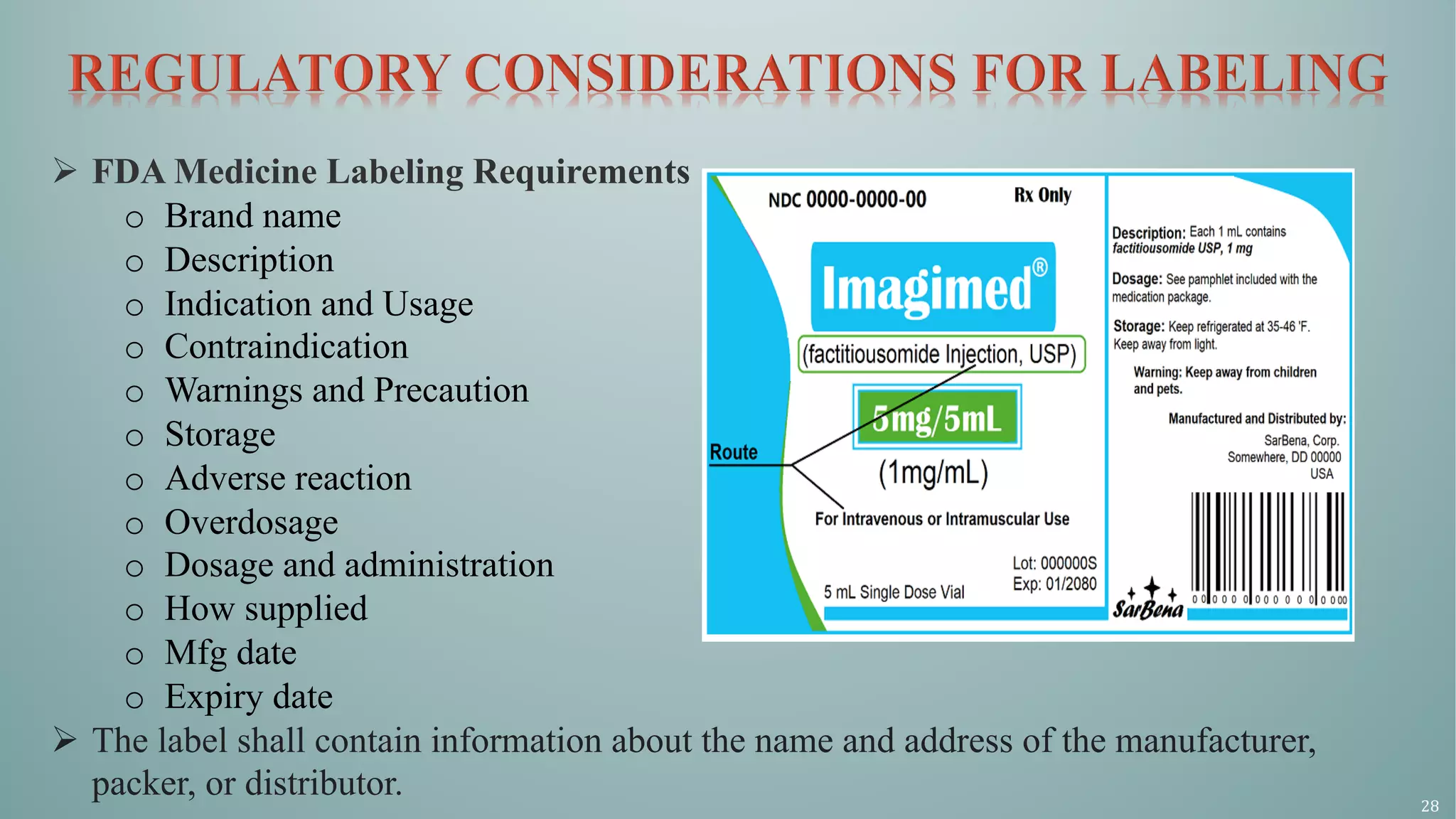 Changes to an approved NDA and ANDA Regulatory considerations for ...