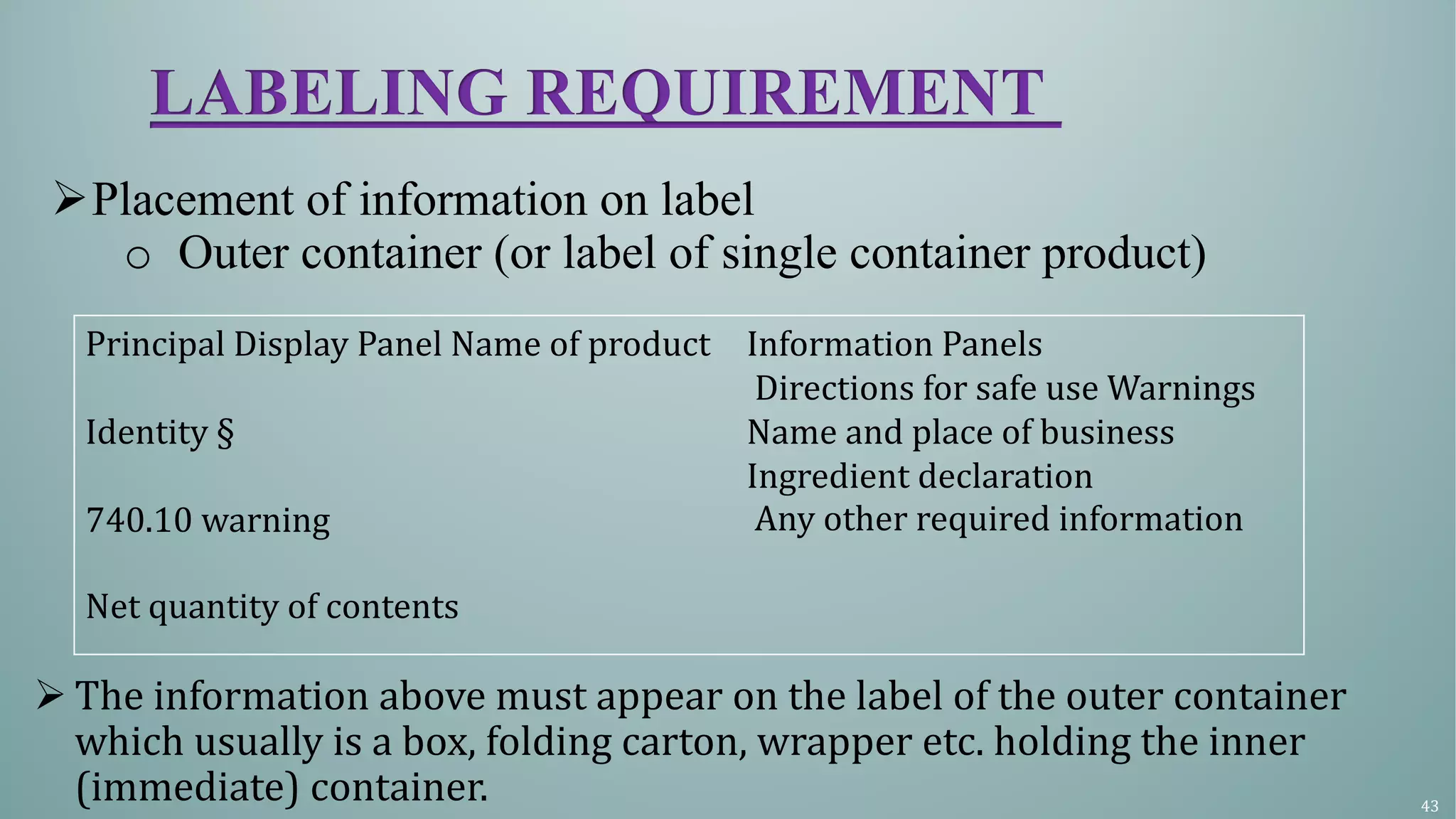 Changes to an approved NDA and ANDA Regulatory considerations for ...