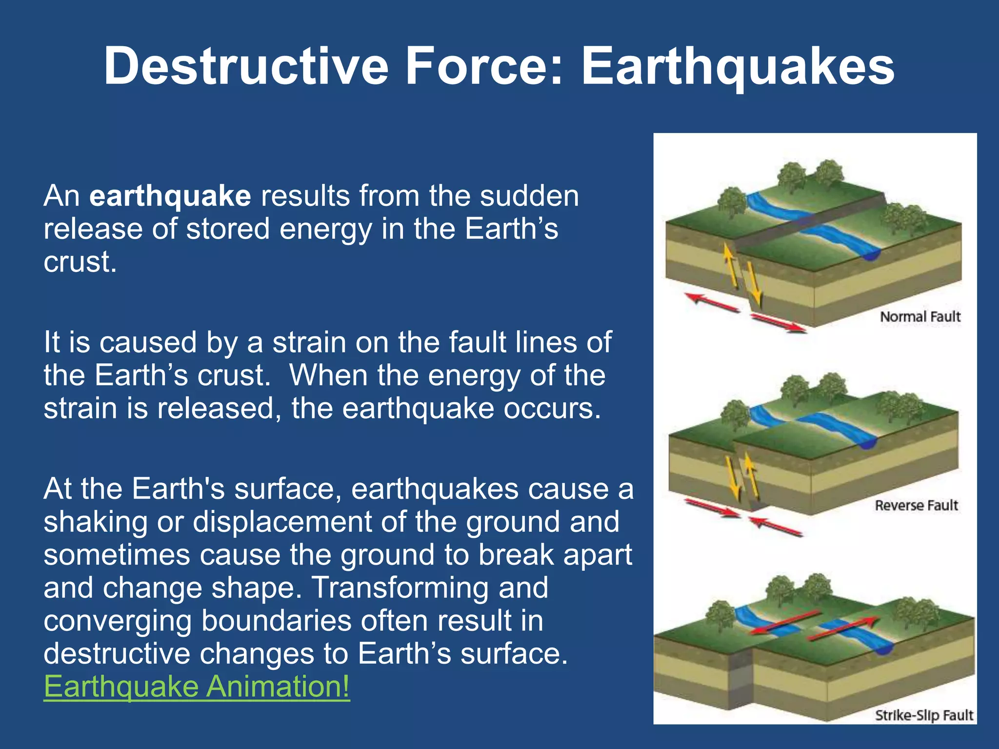 Changes to Surface of Earth Review constructiveanddestructiveforces ...