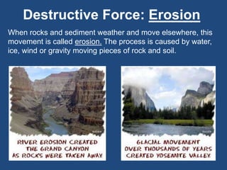 Changes to Surface of Earth Review constructiveanddestructiveforces ...