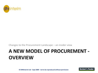 Changes To The Procurement Landscape | PPT