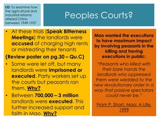 Changes Under Mao - Agriculture & Industry | PPTX