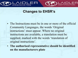 Change To Machinery Directive 2009 | PPSX