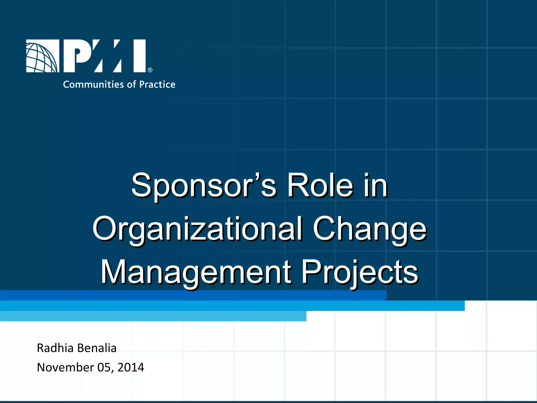 Overview of Role of Sponsor in Change | PPT