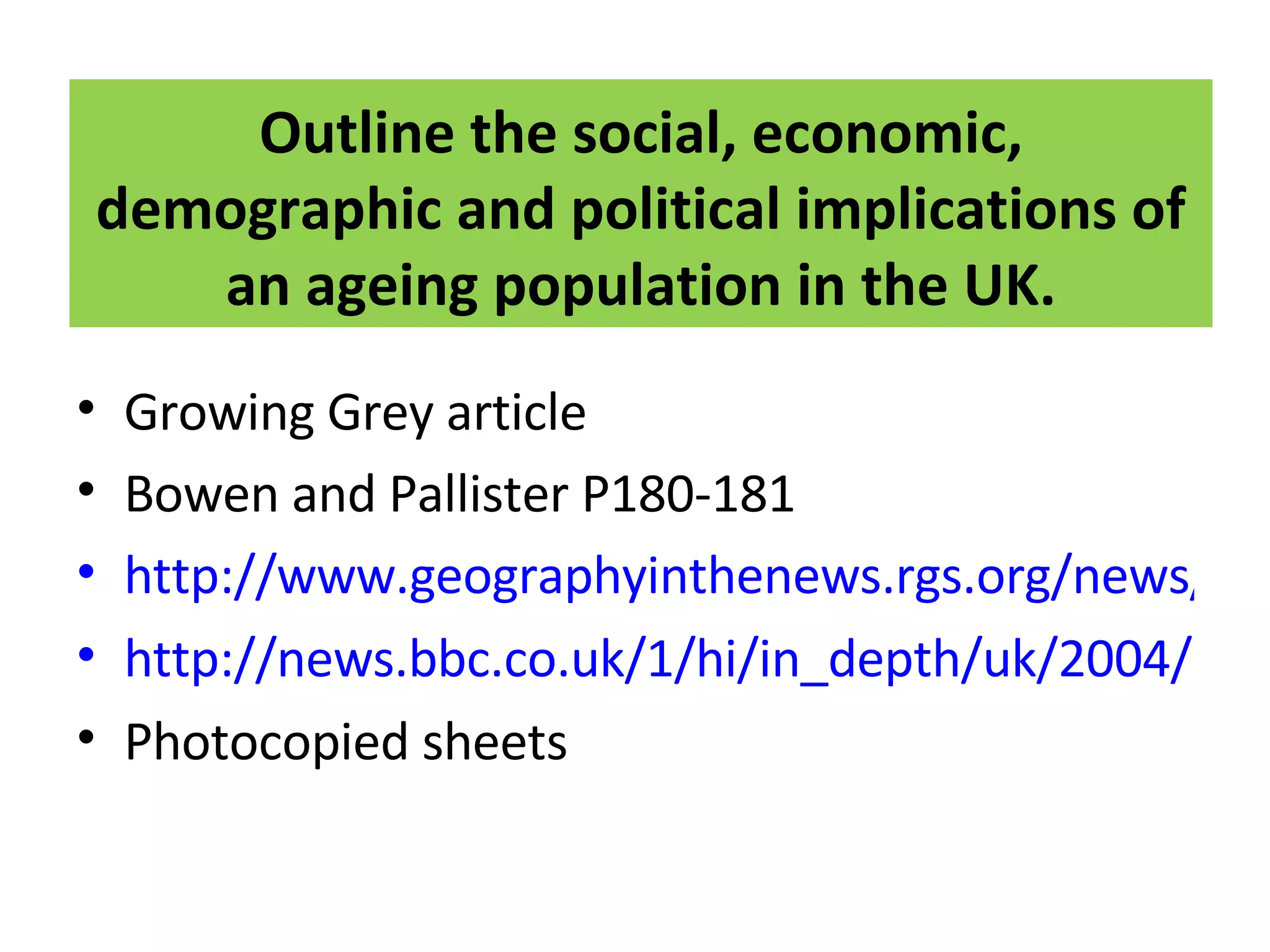 Changing Population Structure | PPT