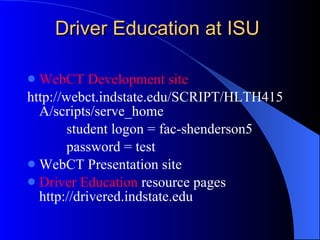Changing Tides In Instruction Design In Driver Education | PPT