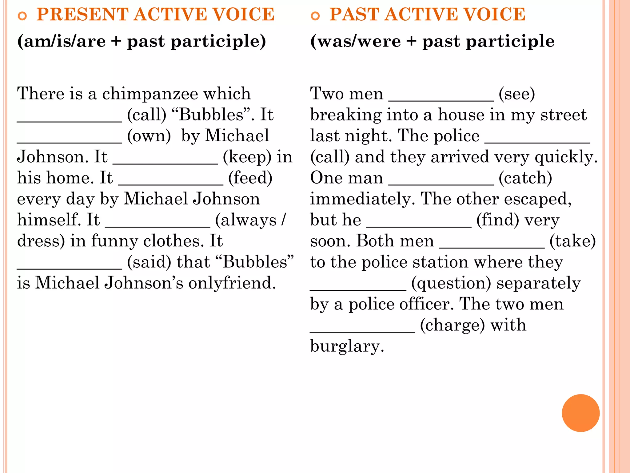 Changing active to passive voice | PDF